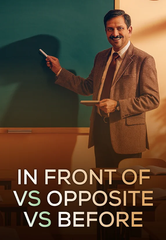 "In Front Of" Vs "Opposite" Vs "Before" | Spoken English